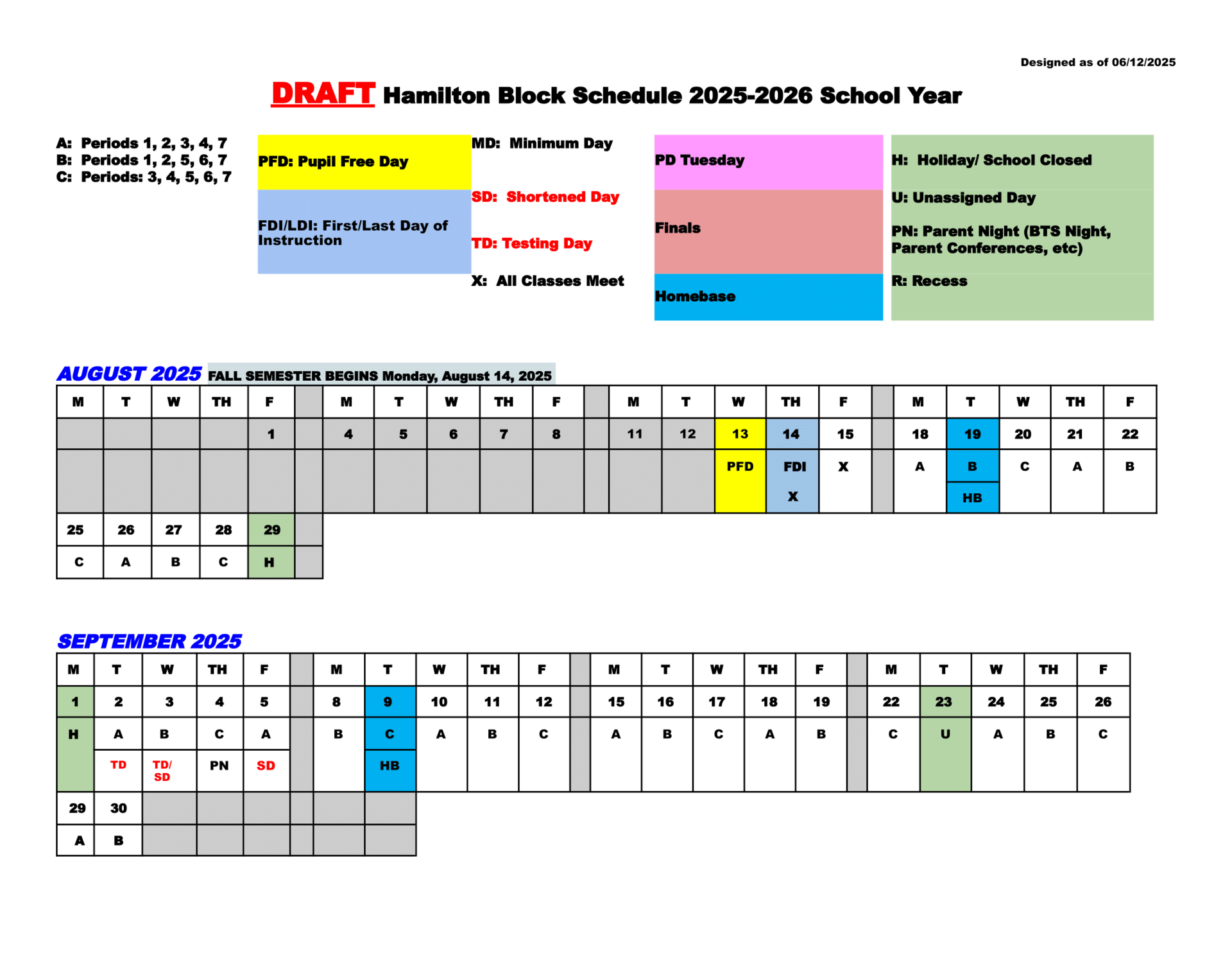 Calendars – About Us – Alexander Hamilton Senior High School