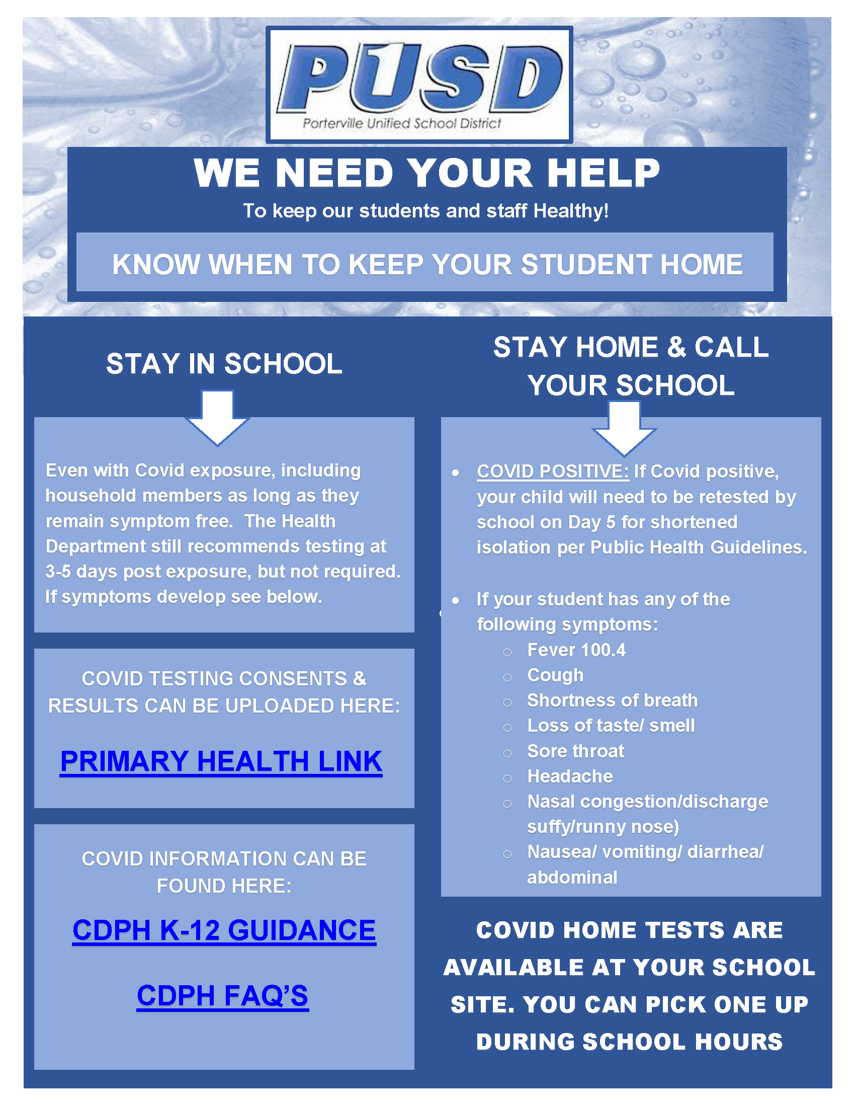 COVID-19 School Safety Plan | Porterville Unified School District