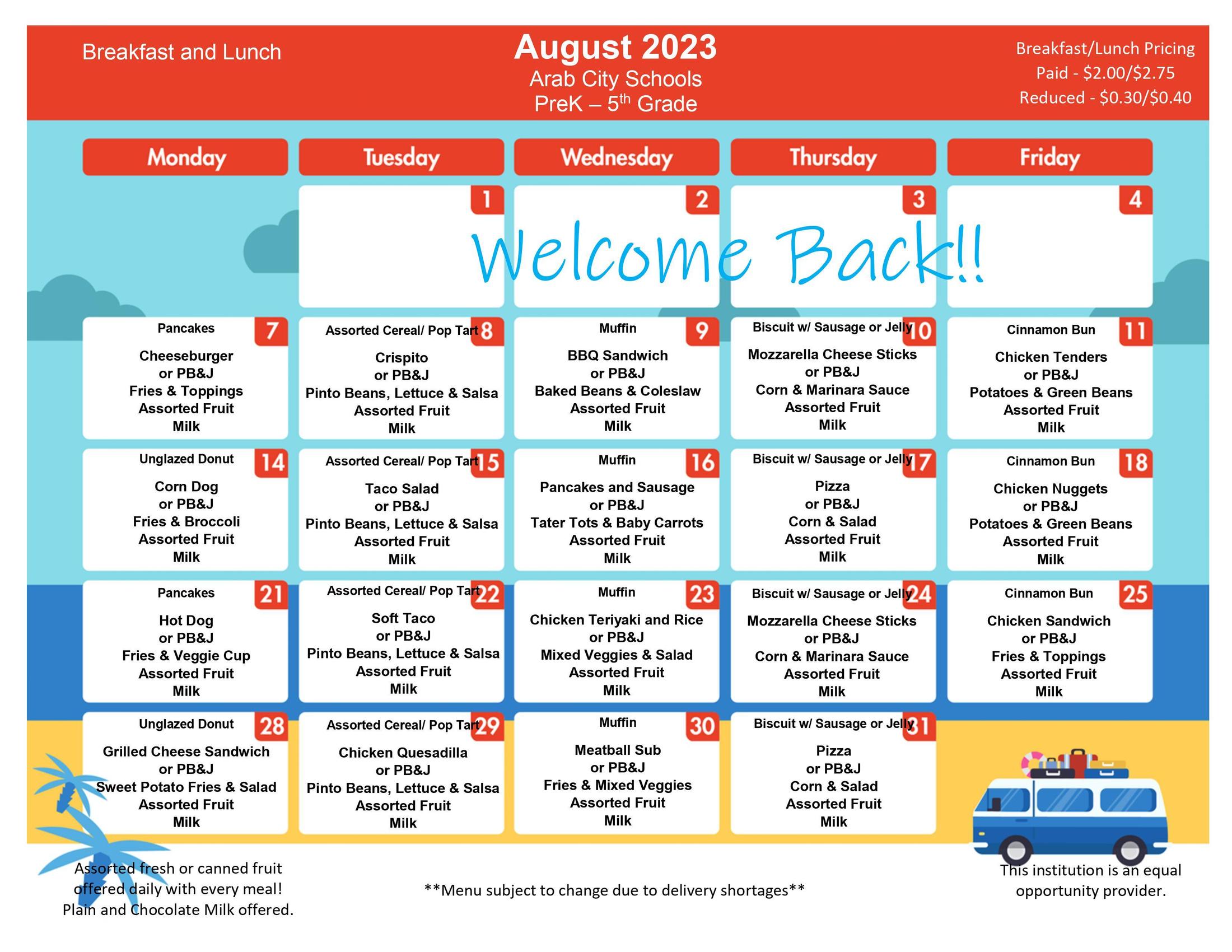 APS Menu – Menu – Arab Primary School