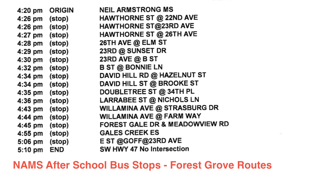 After School Bus Stops – Community Learning Center (CLC) Extended Day ...