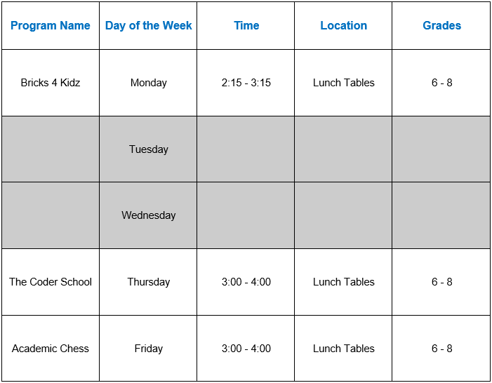 After School Programs – After School Programs – Adams Middle School