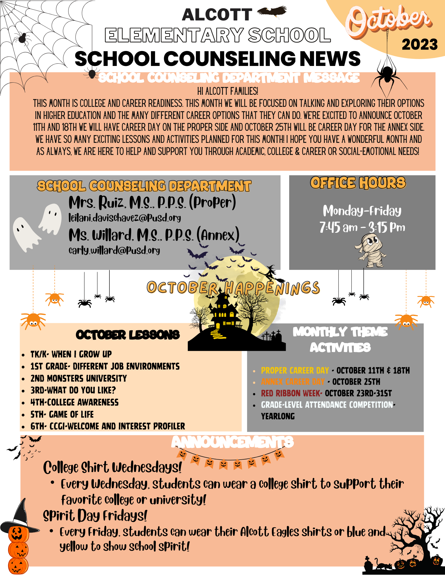 Monthly Newsletter – Counselors – Alcott Elementary School