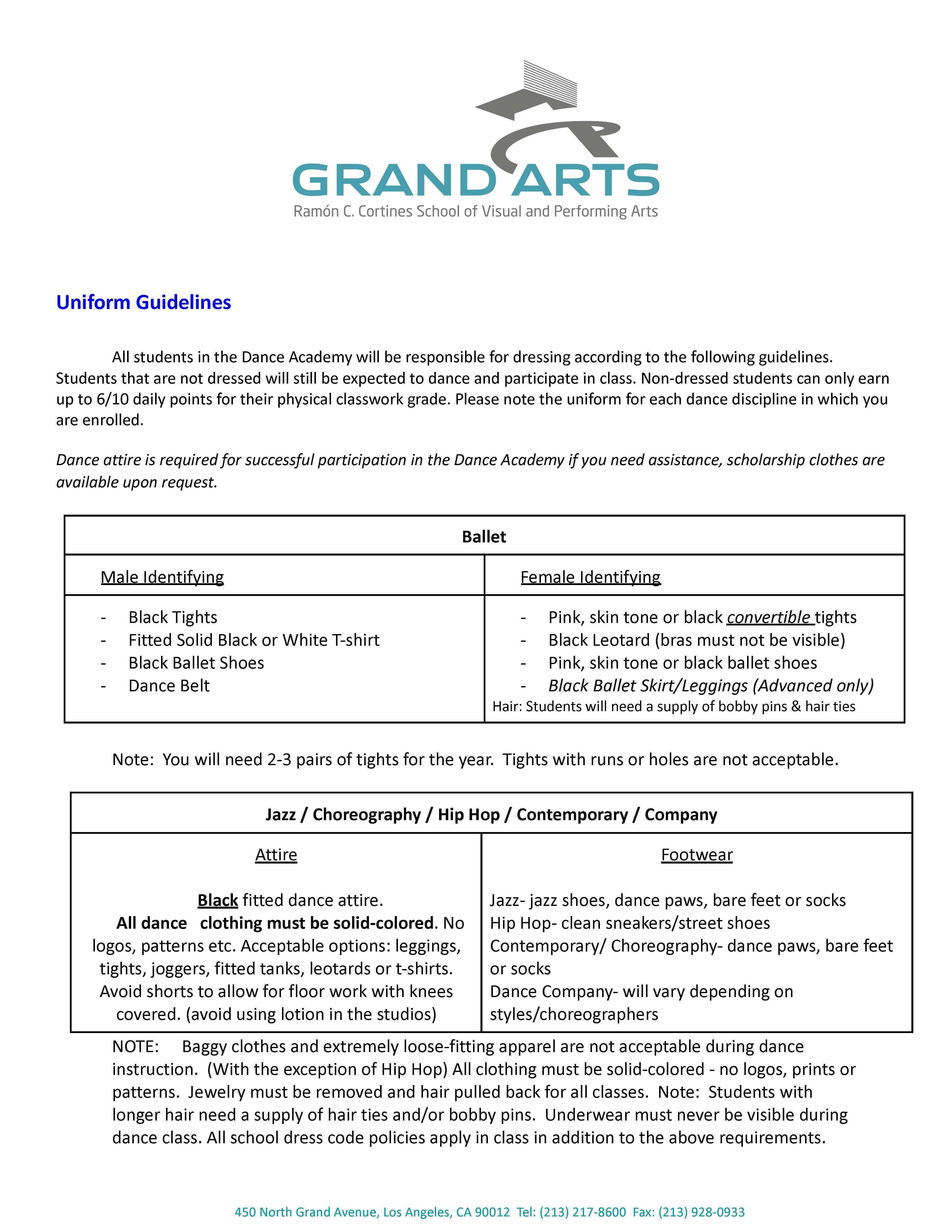 Dance Department Syllabus – Dance – Ramon C Cortines School of Visual ...