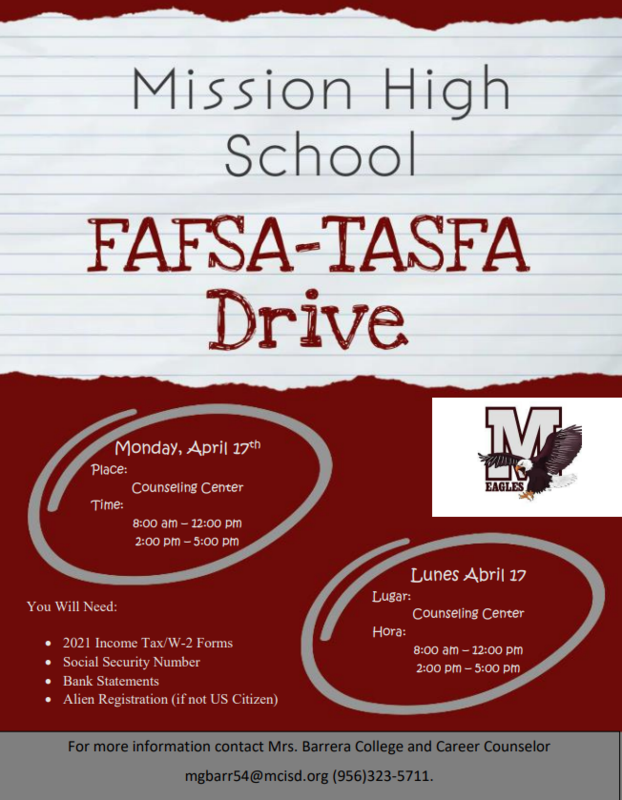 MHS FAFSA-TASFA Drive | Mission High School