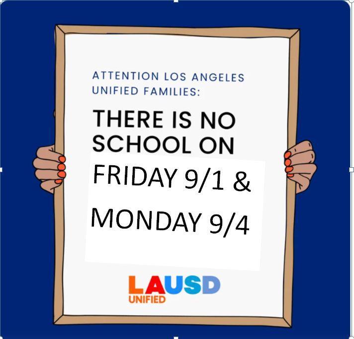 No School 9/1 & 9/4 | Joseph Pomeroy Widney Career Preparatory ...