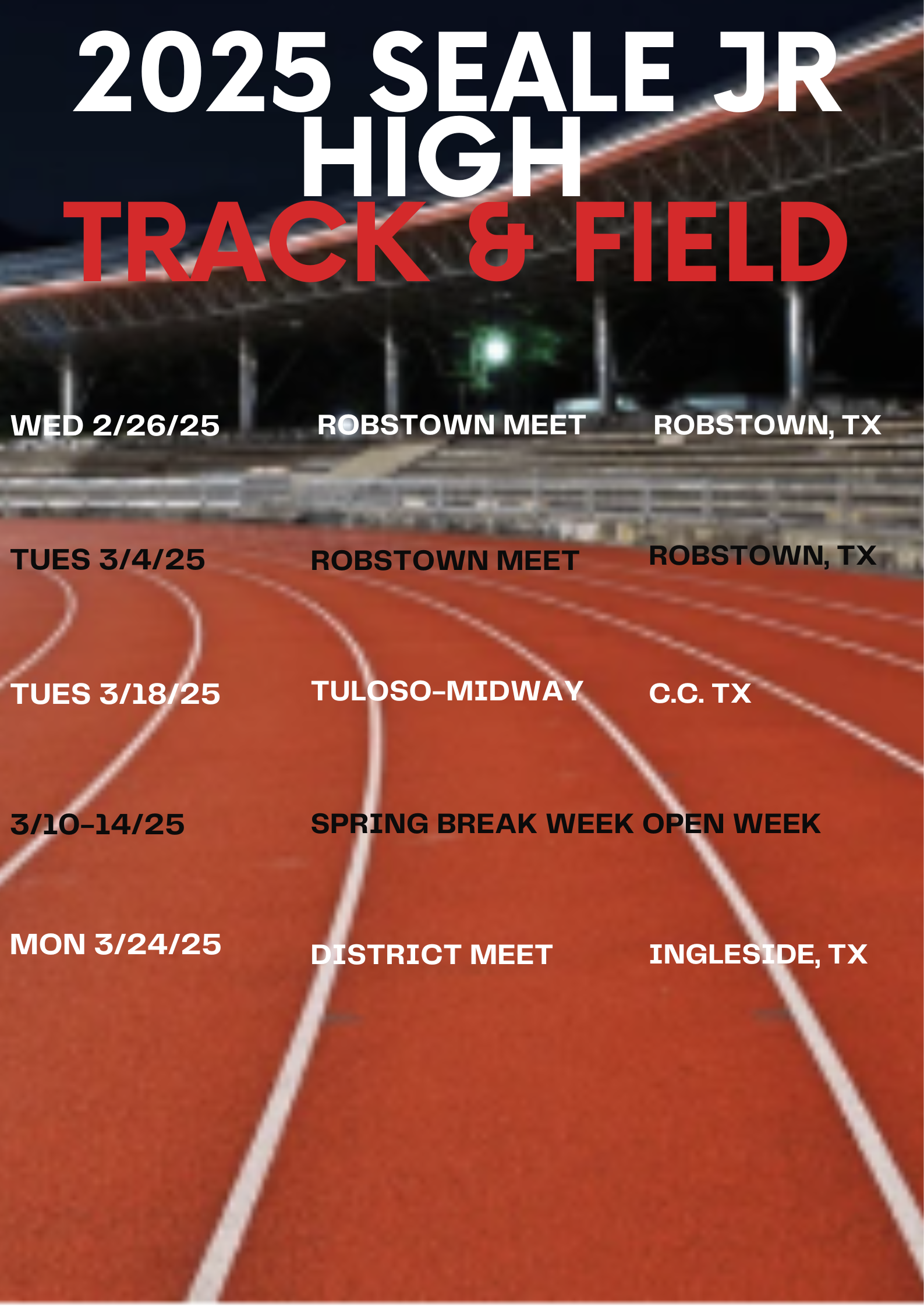 Schedules – Athletics – Robstown Independent School District