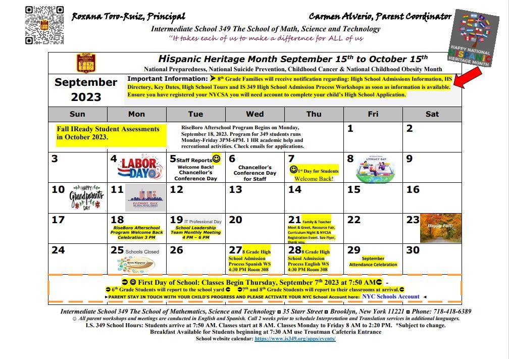 2023-2024 School Year Calendars – Families – I.S. 349 The School of ...