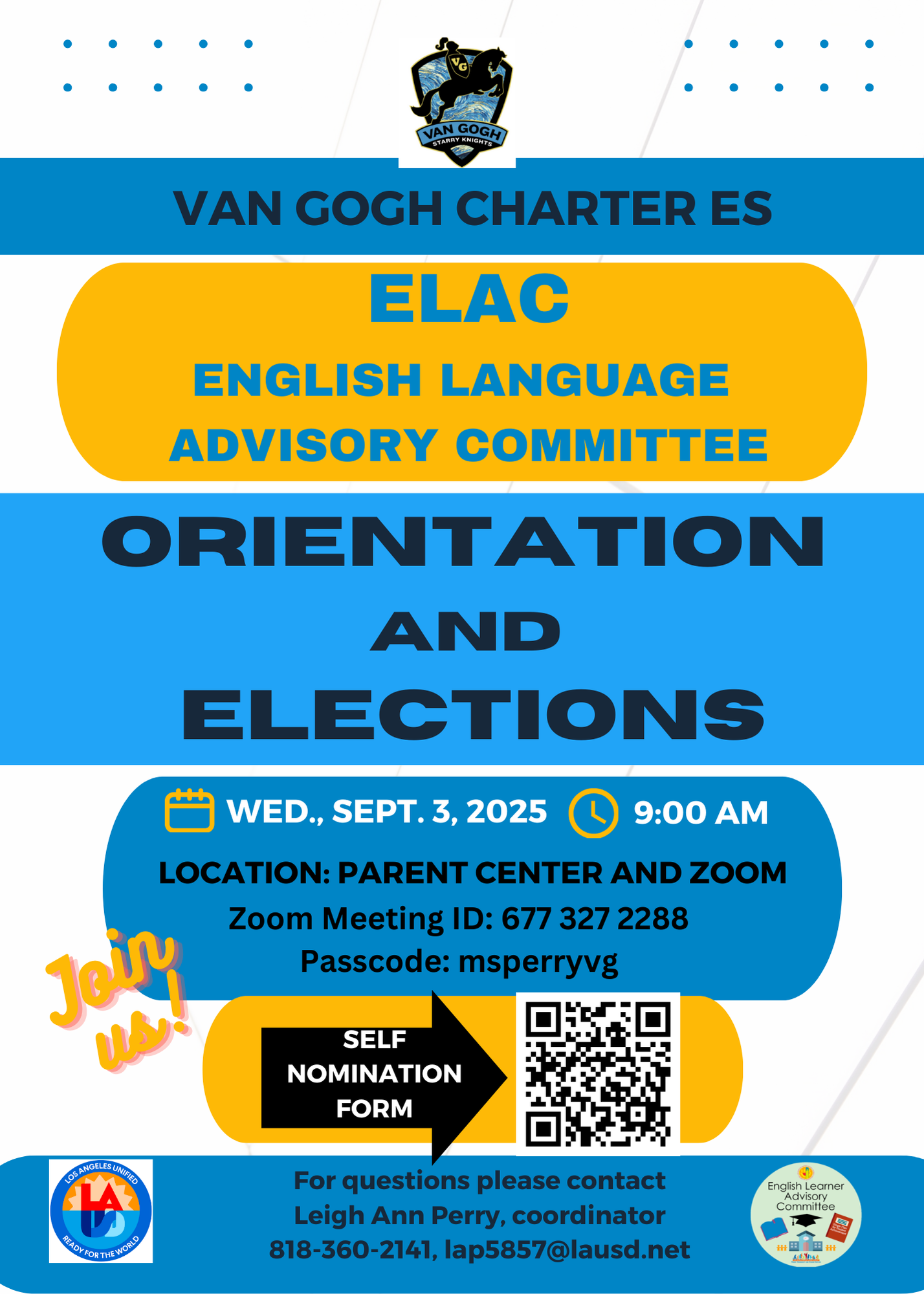 School Site Council/ELAC – For Parents – Van Gogh Charter