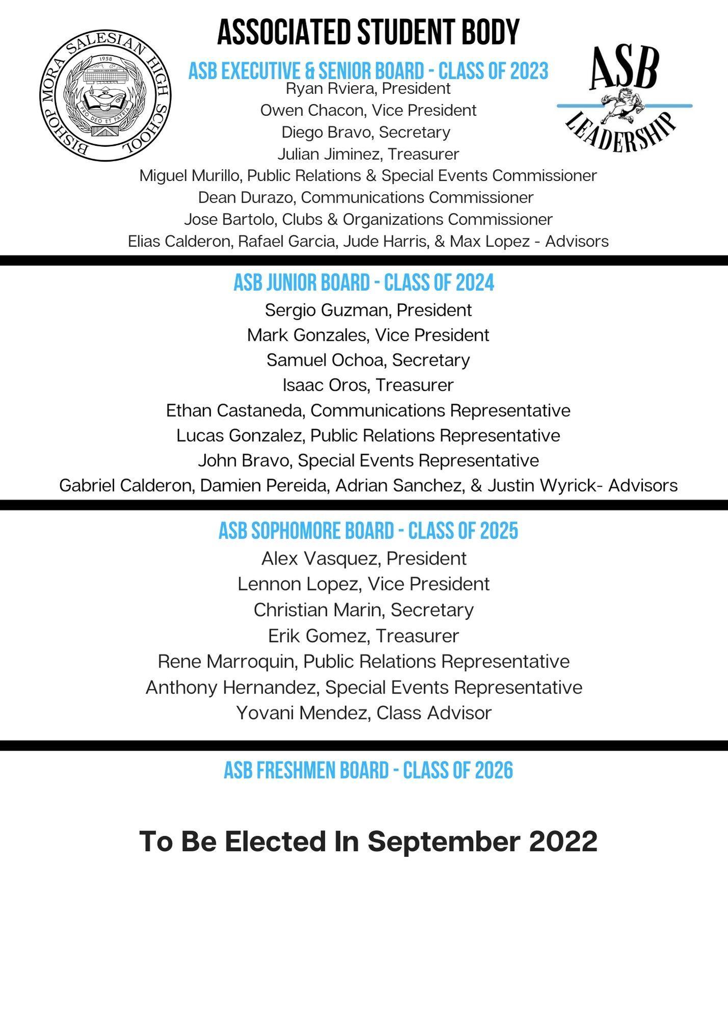 ASB Executive & Class Officers – Student Activities Office – Bishop ...