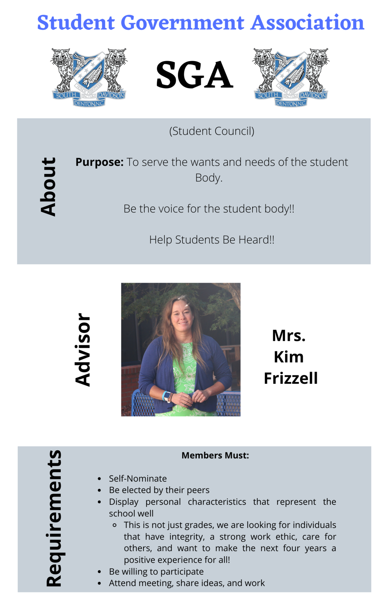 SGA - Student Government – Be involved! Join a club today! – South ...