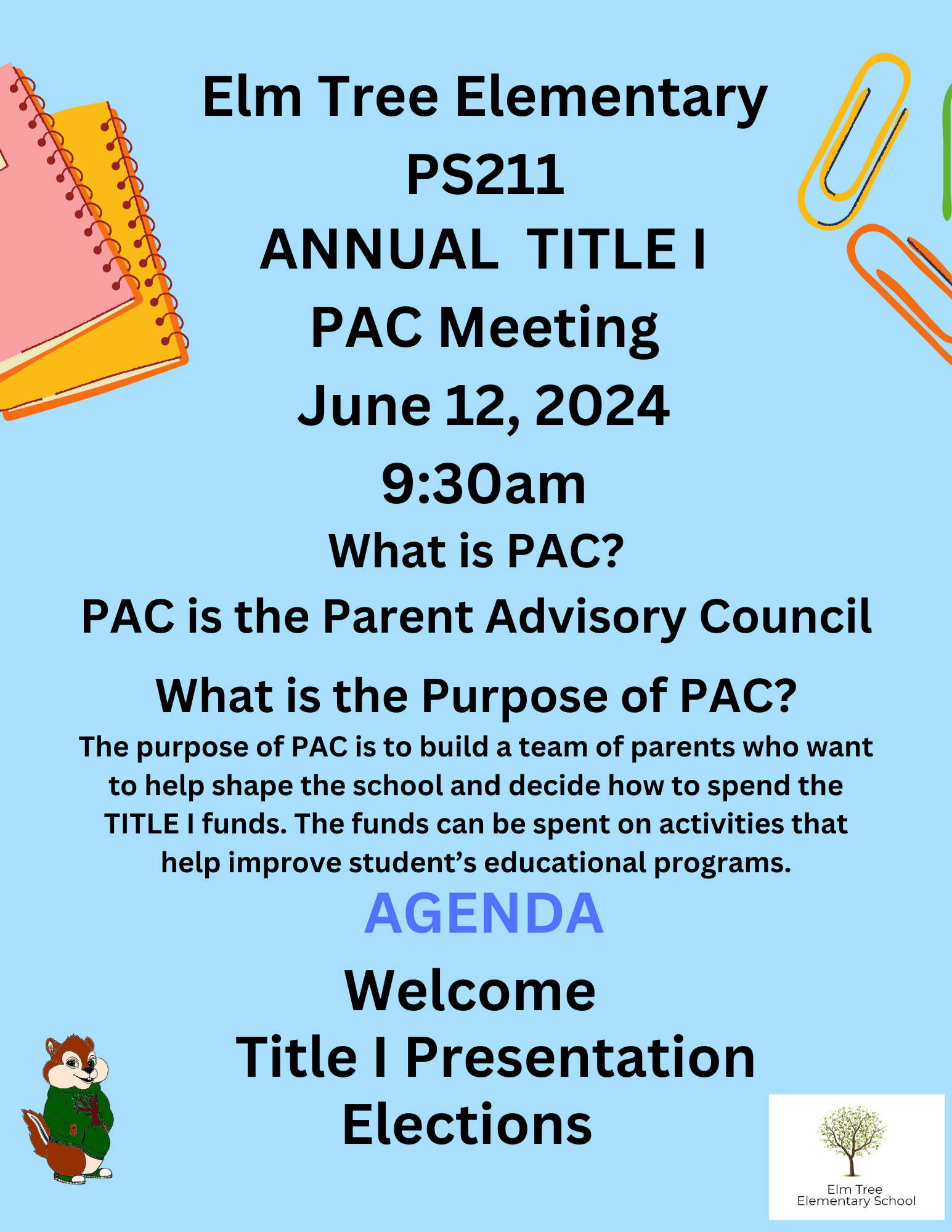 June 12th, 2024 - P.S. 211 Annual TITLE I PAC Meeting – P.S. 211 Events ...