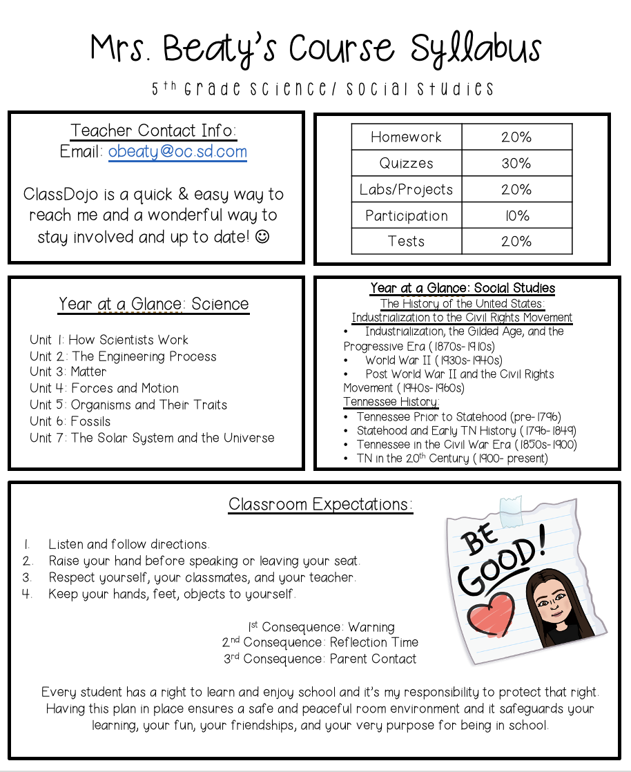 5th Grade Syllabus Olivia Beaty Wilson Elementary
