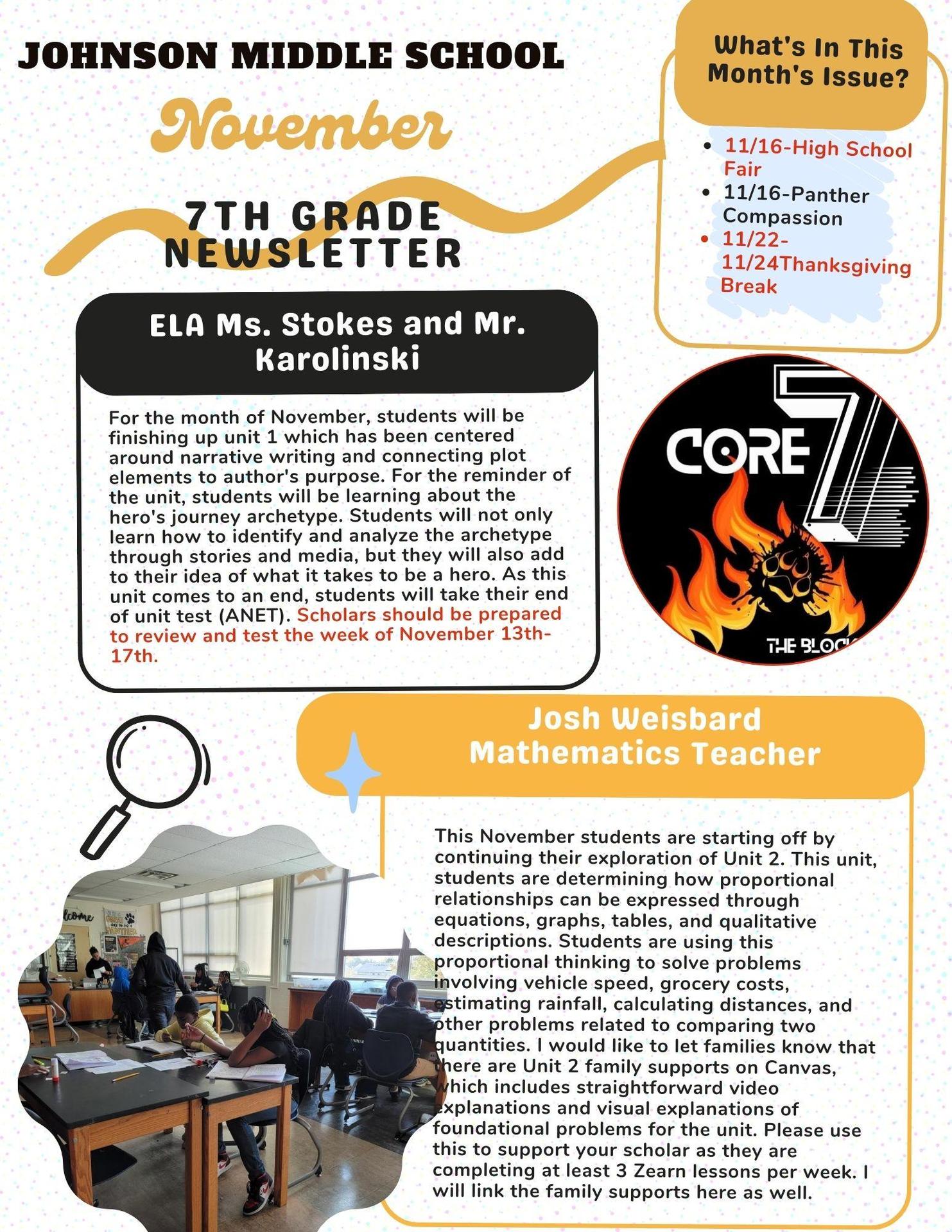 7th Grade Newsletter – 7th Grade – Johnson Middle School