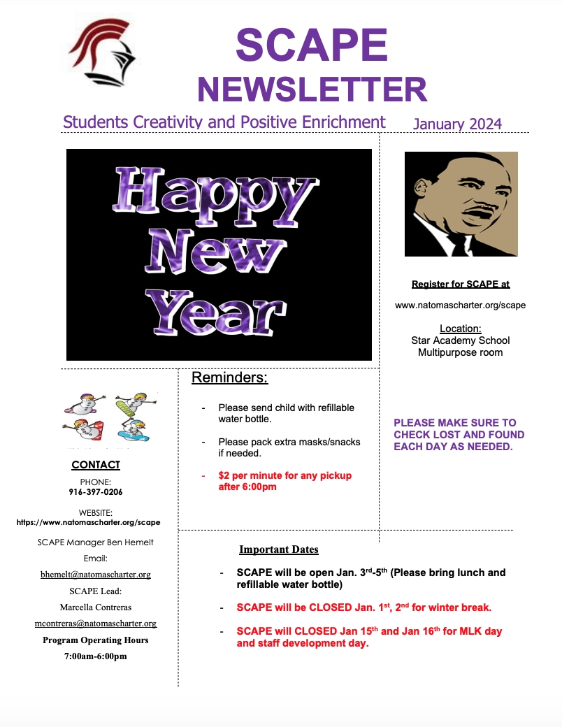 Star SCAPE – Before and After School Care – Natomas Charter School