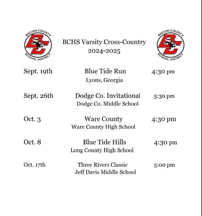 BCHS Cross Country – Cross Country – Bacon County School District