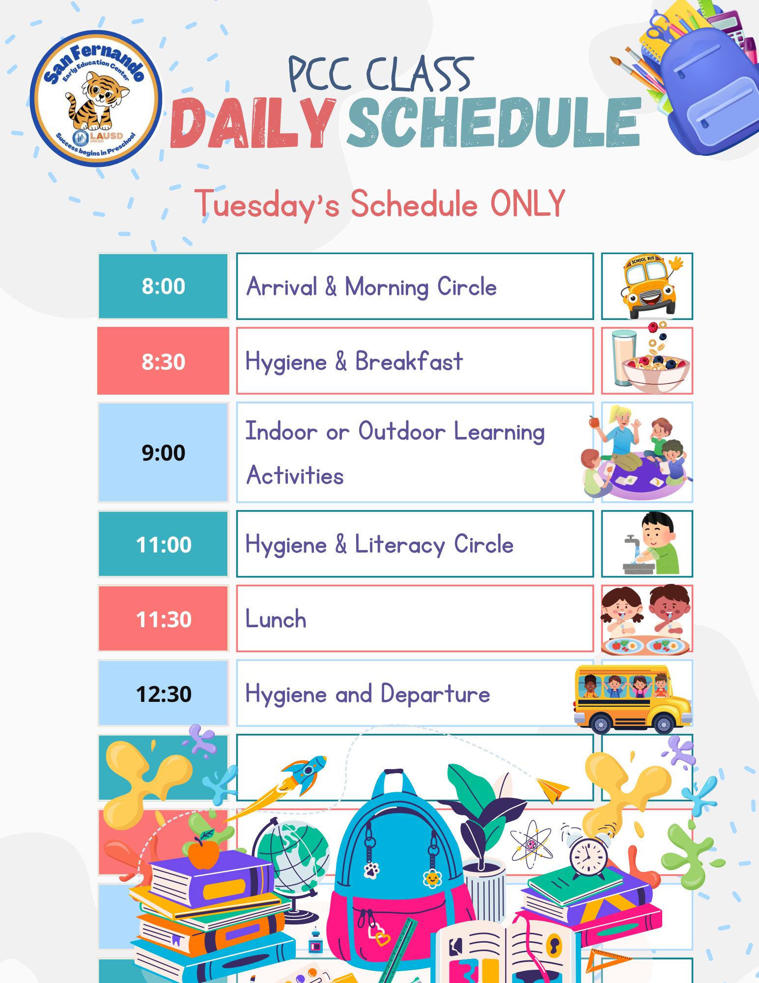 My Daily Routine In School – Gallery – San Fernando Early Education Center