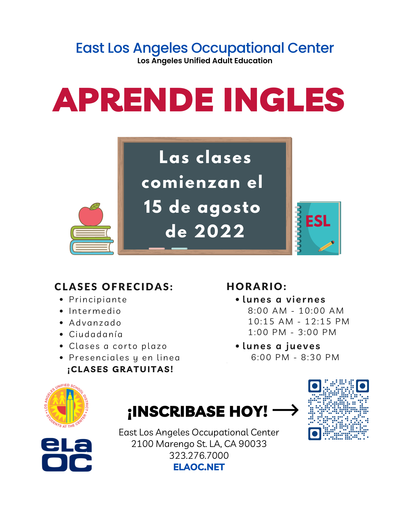 ENGLISH AS A SECOND LANGUAGE (ESL) - ESL - East Los Angeles ...