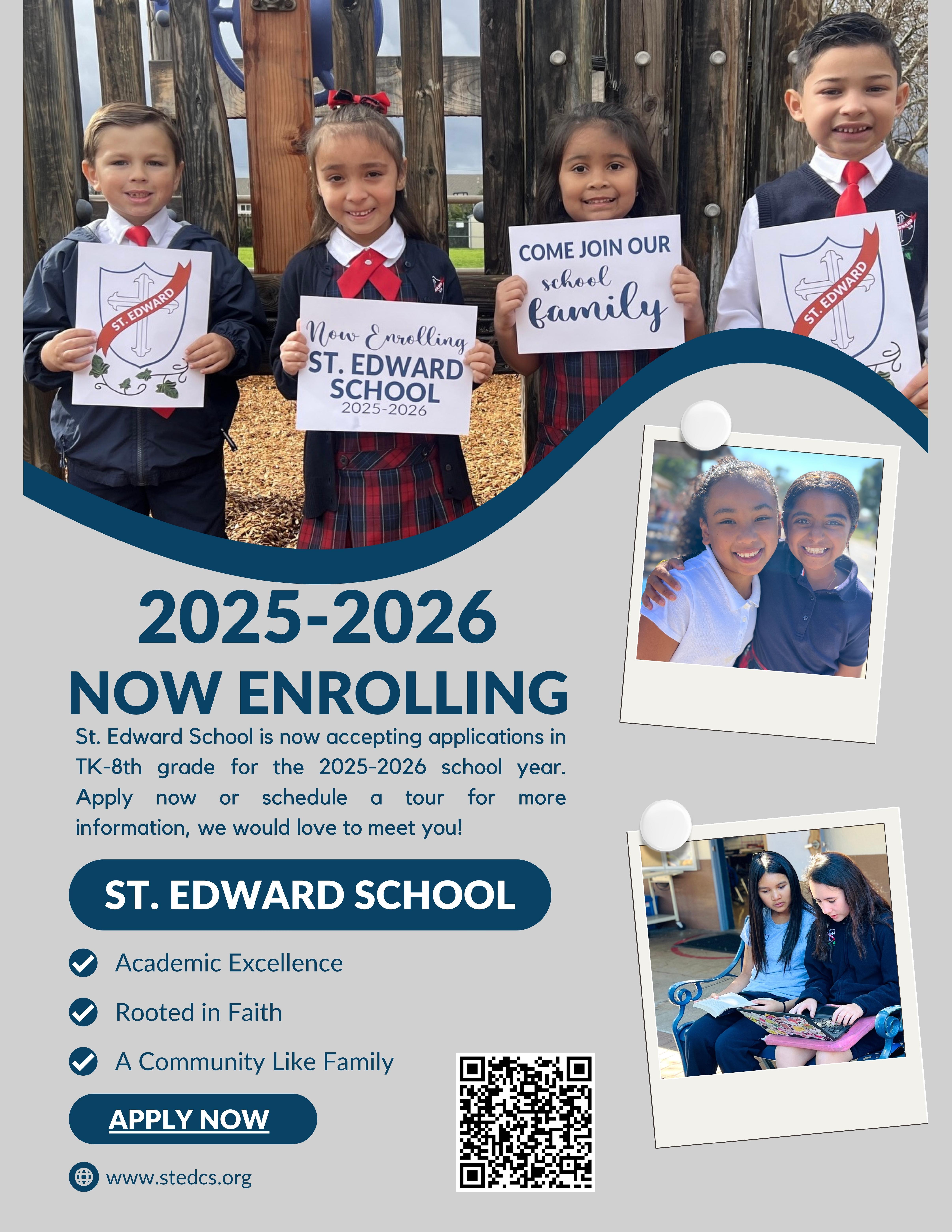 Now Enrolling | St. Edward School
