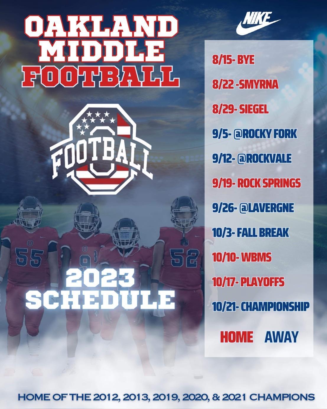 Home – Football – Oakland Middle School