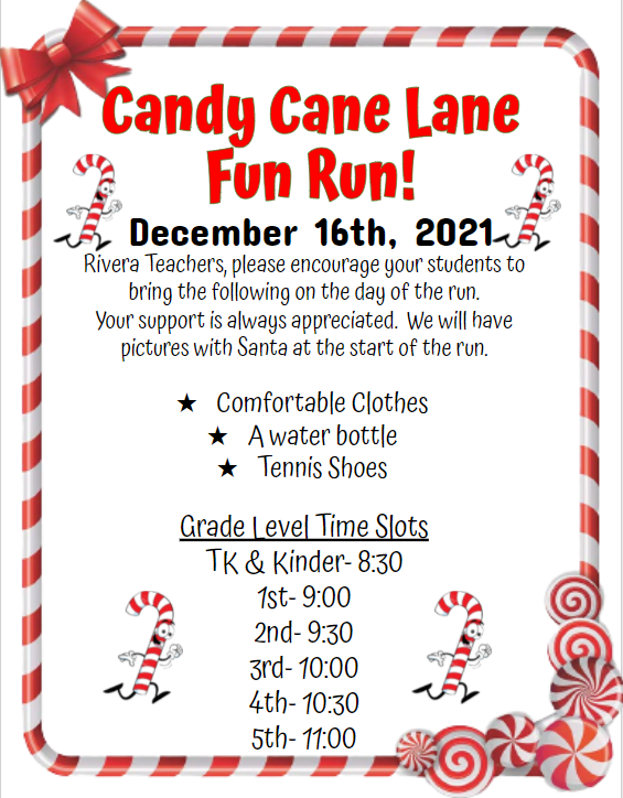 Candy Cane Lane Fun Run | Rivera Elementary School