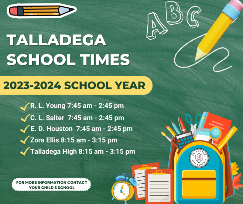 23 24 School Start Times Talladega City Schools