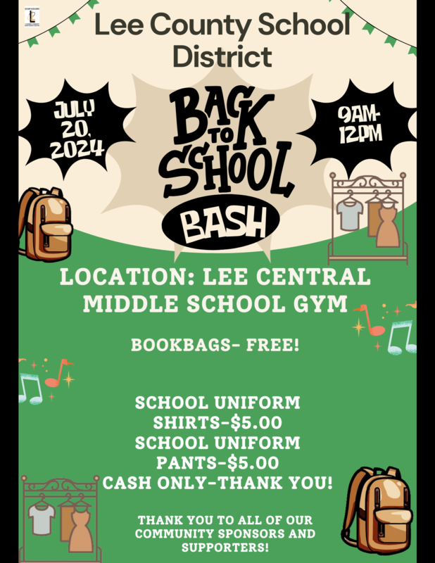 Back to School Bash Flyer | Lee County School District