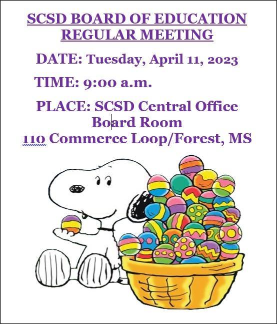 Board Meeting Schedule – Board of Education – Scott County School District