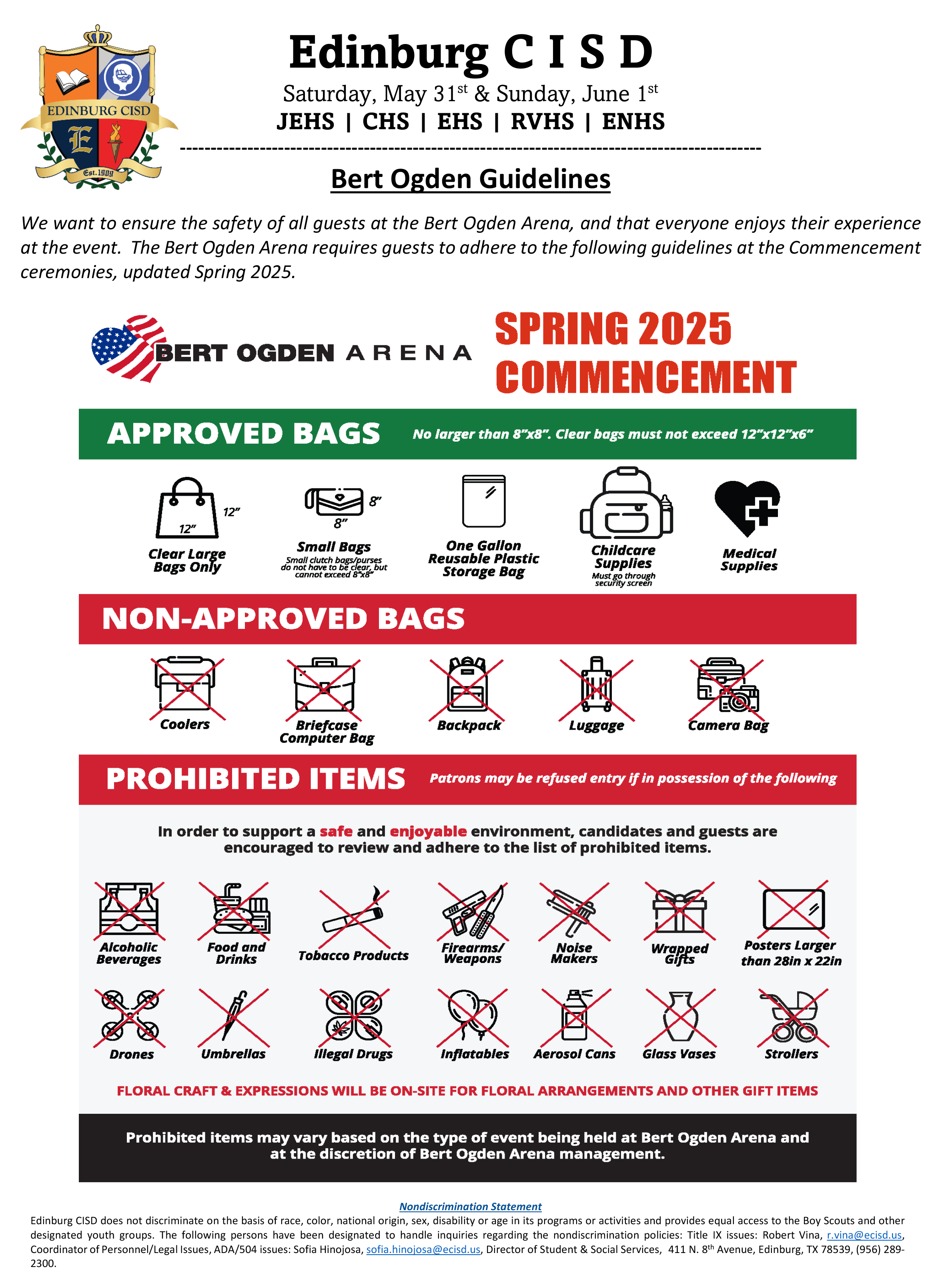 Bert Ogden Arena Bag Policy for Graduation – Banner Files – Edinburg ...
