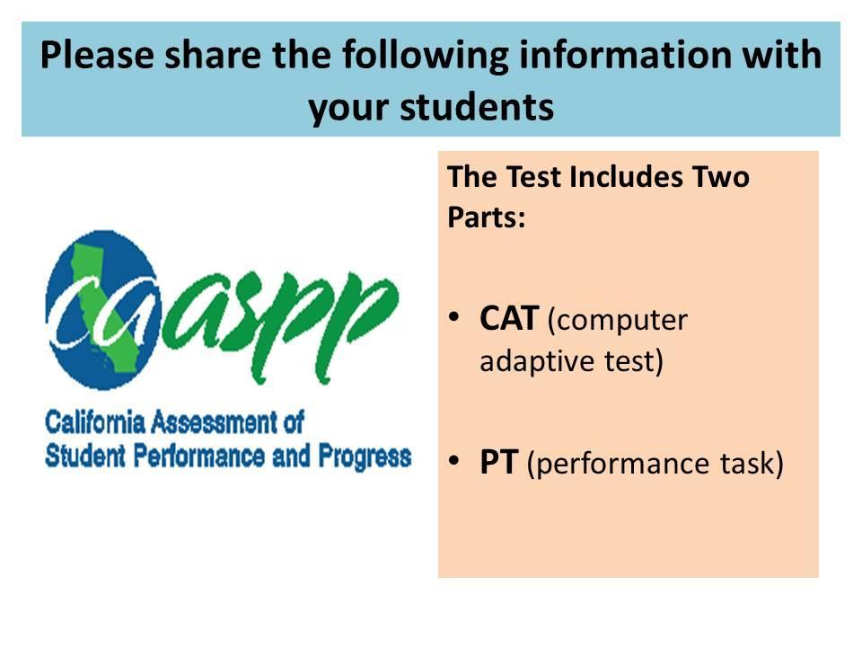 CAASPP Summative: Preparation and Preview _ Before Tests – Testing ...