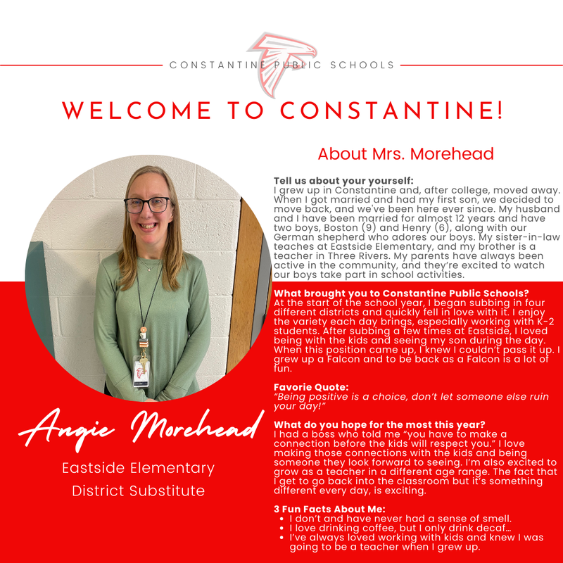 Welcome Pam Connelly and Angie Morehead to Constantine Public Schools! | Constantine Middle School