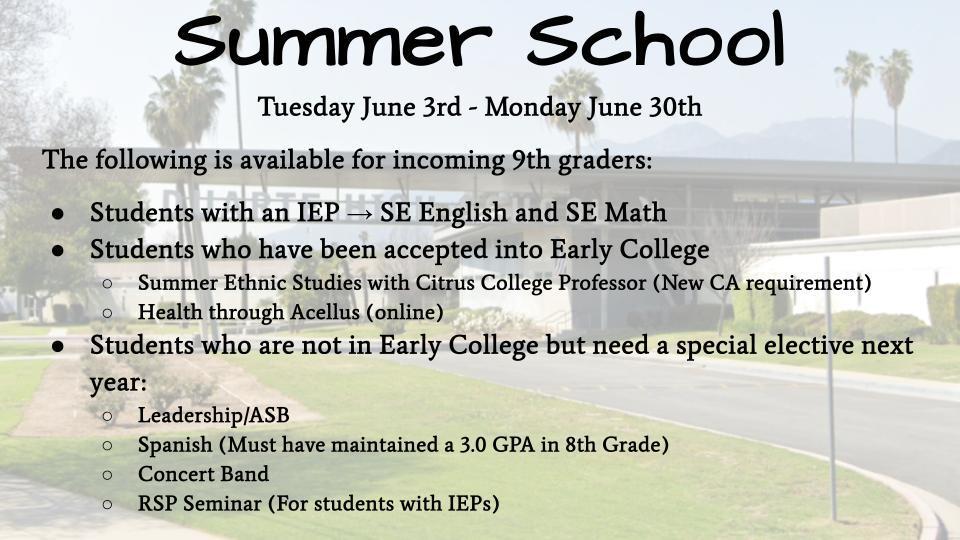 9th Grade Meeting Presentation – Grade Level Meetings – Duarte High School