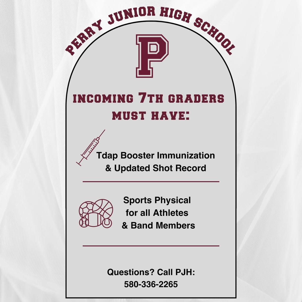 7th GRADE REMINDERS | Perry Public Schools