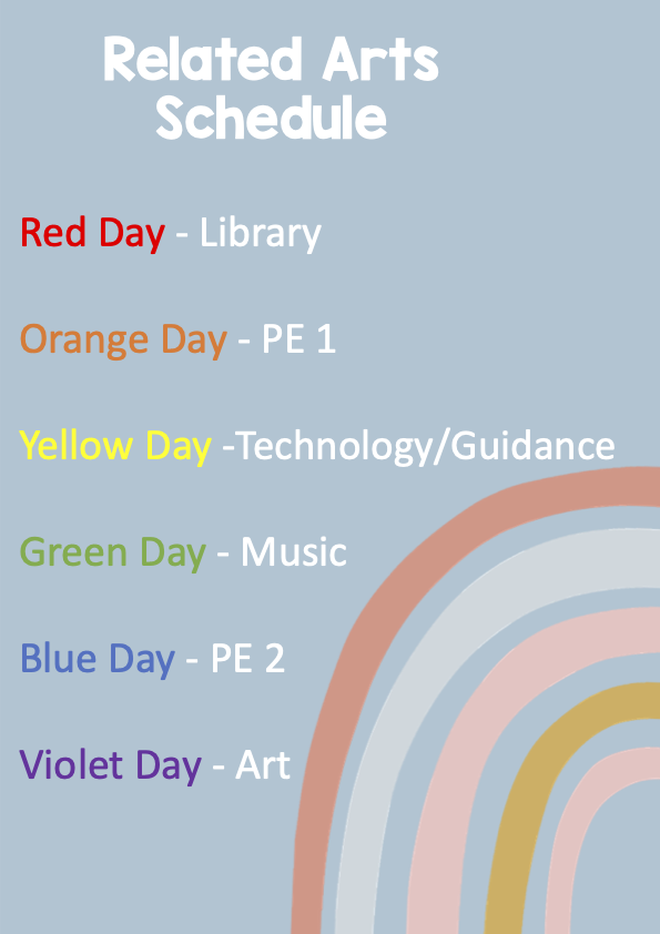 Related Arts Schedule – Sara Cragg – Christiana Elementary School