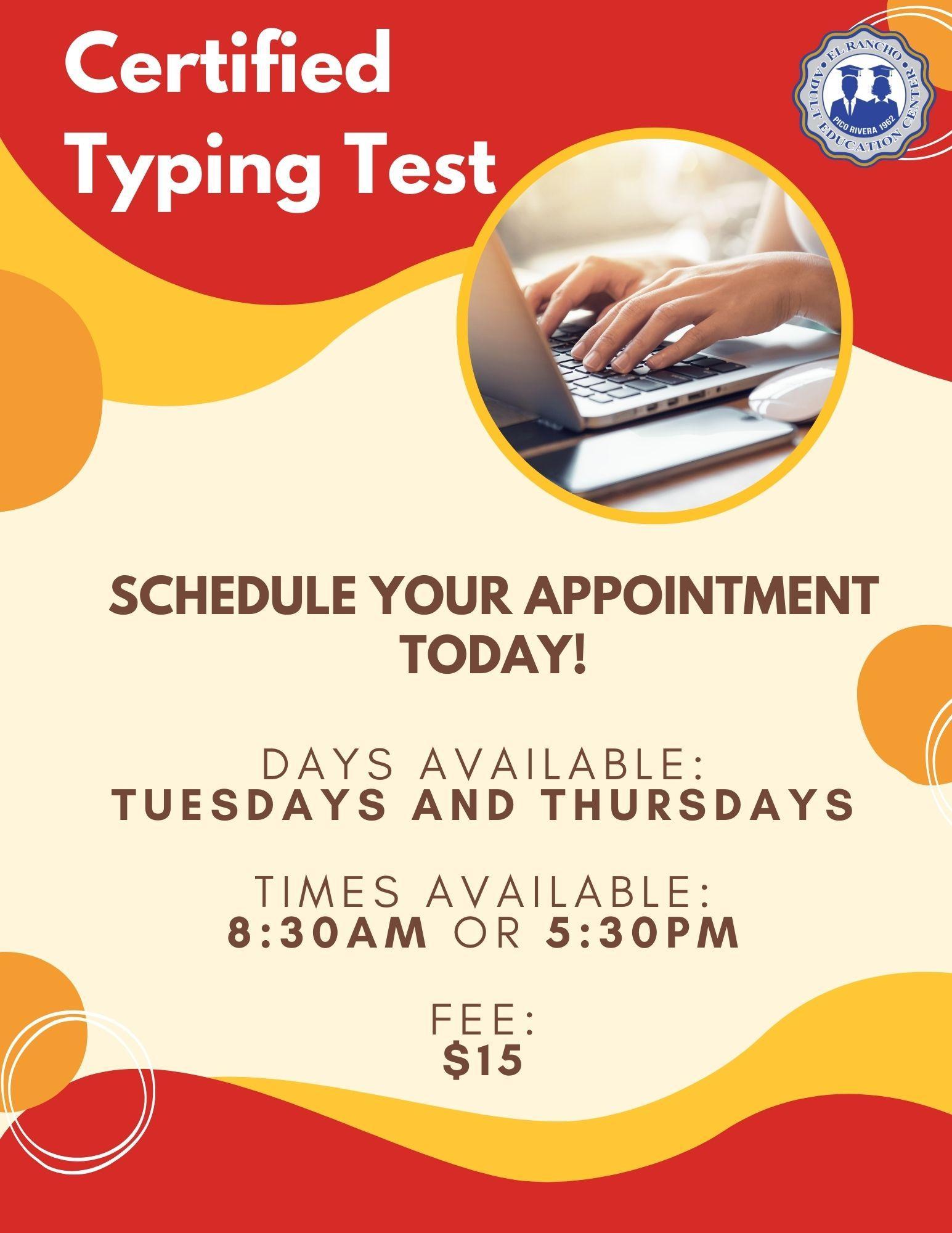 Typing Test – Services – El Rancho Adult Education Center