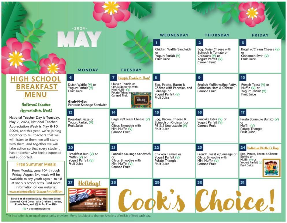 Breakfast/Lunch Menu – Parents/Students – Applied Technology Center ...