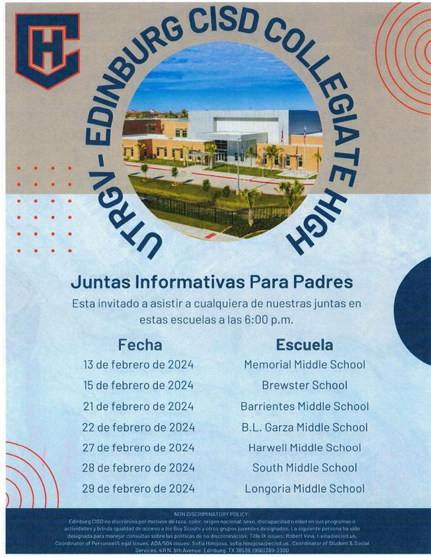 UTRGV-ECISD COLLEGIATE HIGH SCHOOL (SPAN) | South Middle School