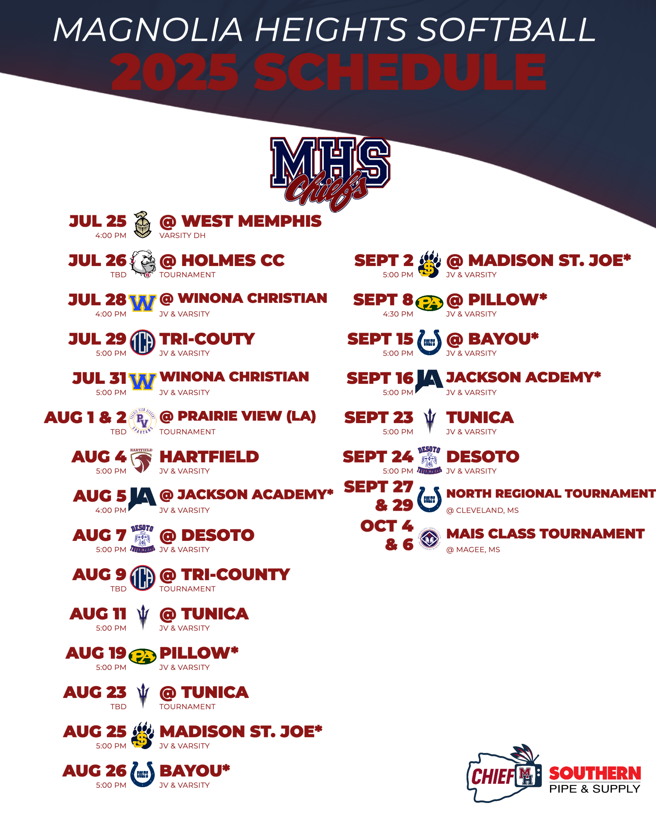 Lady Chiefs Softball – Teams and Schedules – Magnolia Heights School