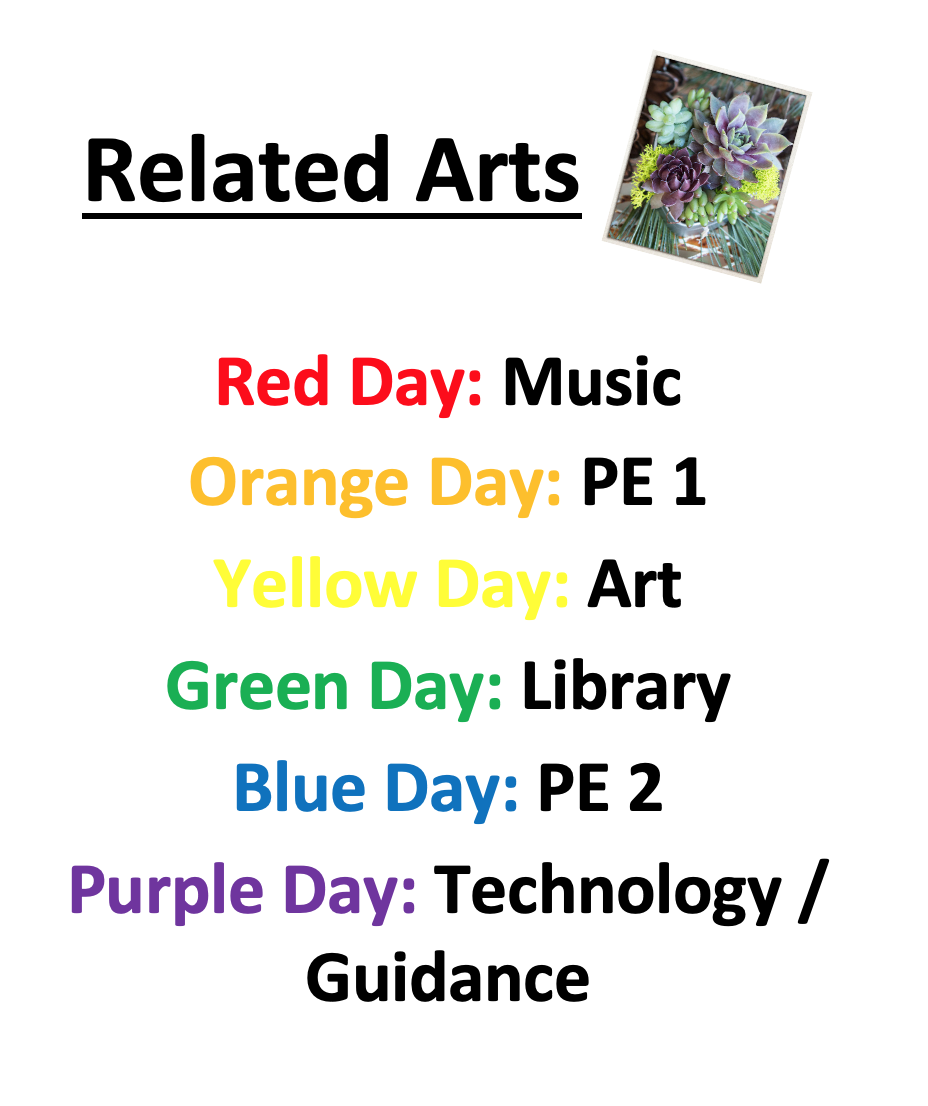 Related Arts Schedule – Paige Saylors – Christiana Elementary School
