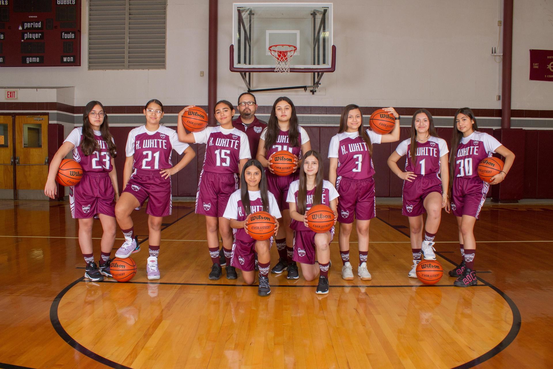 LADY HAWKS BASKETBALL – Athletics – Kenneth White Jr. High School
