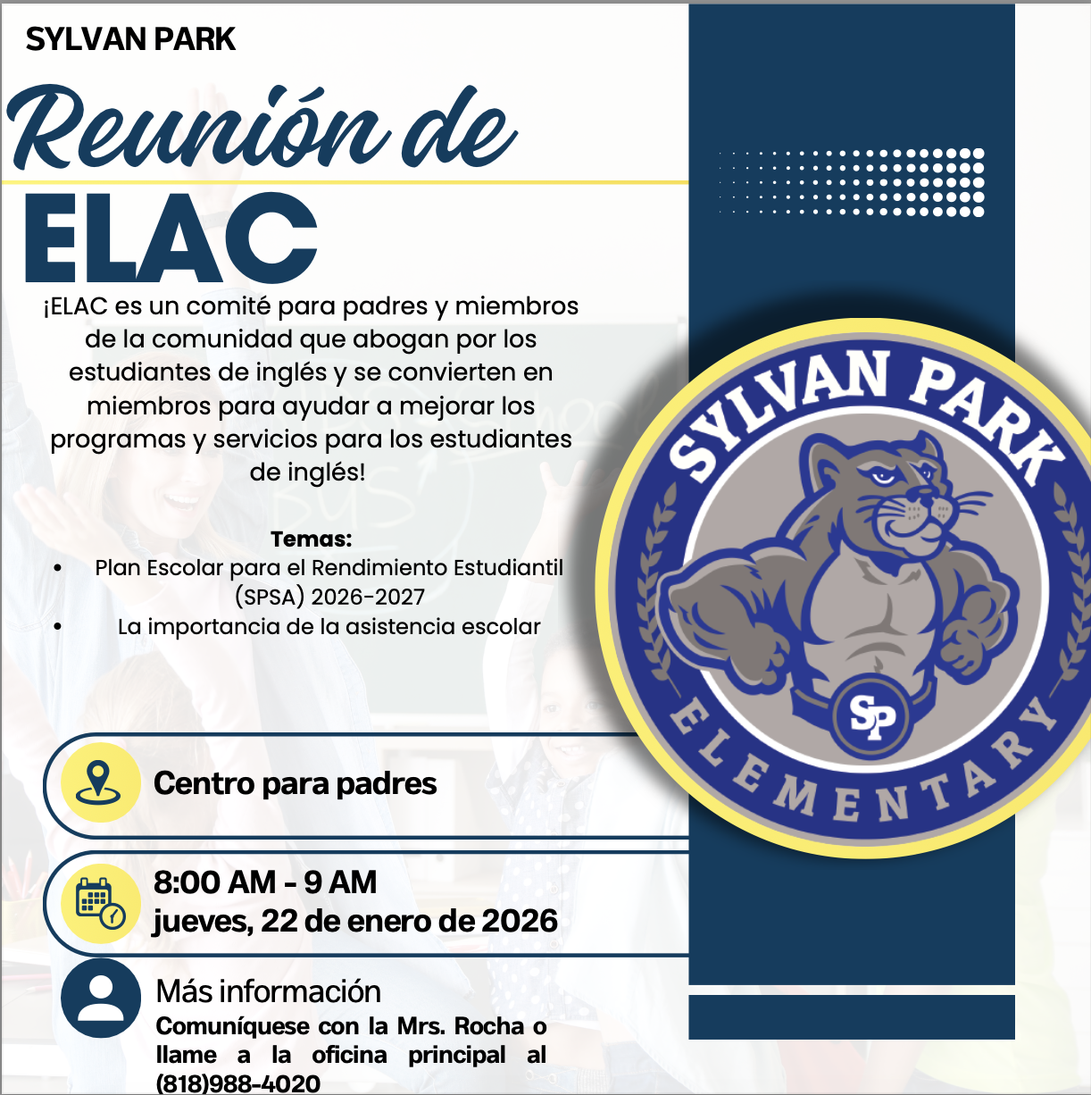 ELAC Meeting/ Reunión de ELAC | Sylvan Park Elementary