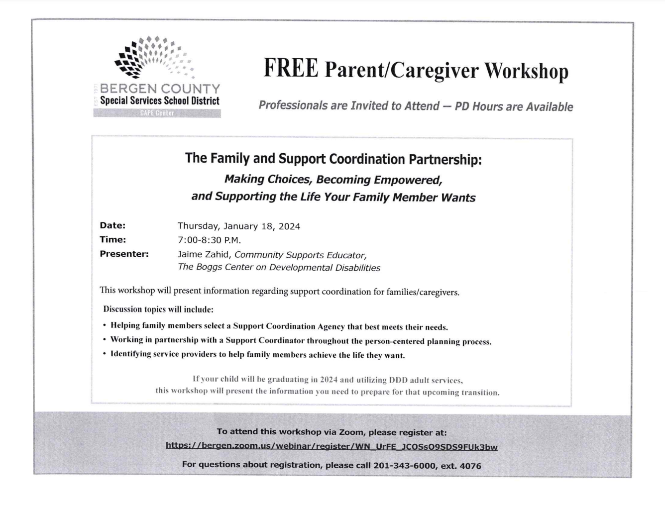 Parent/Caregiver Workshop – Special Services – Ridgefield Public Schools
