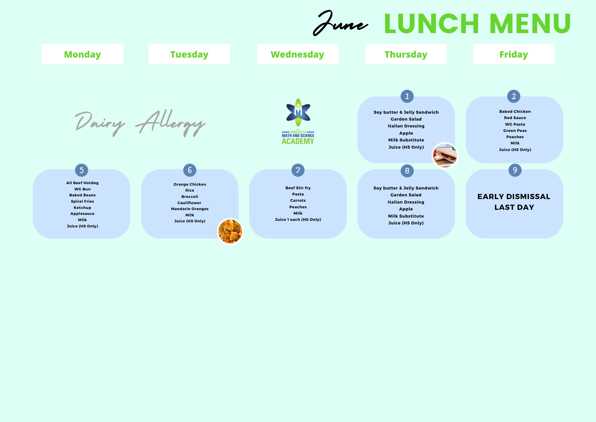 Menus – Student Life – Minnesota Math and Science Academy