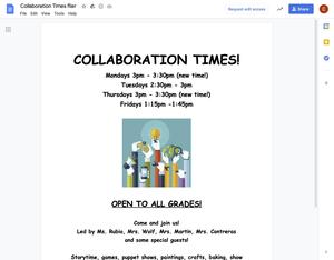 Collaboration Day - Activities for this week | Assumption School