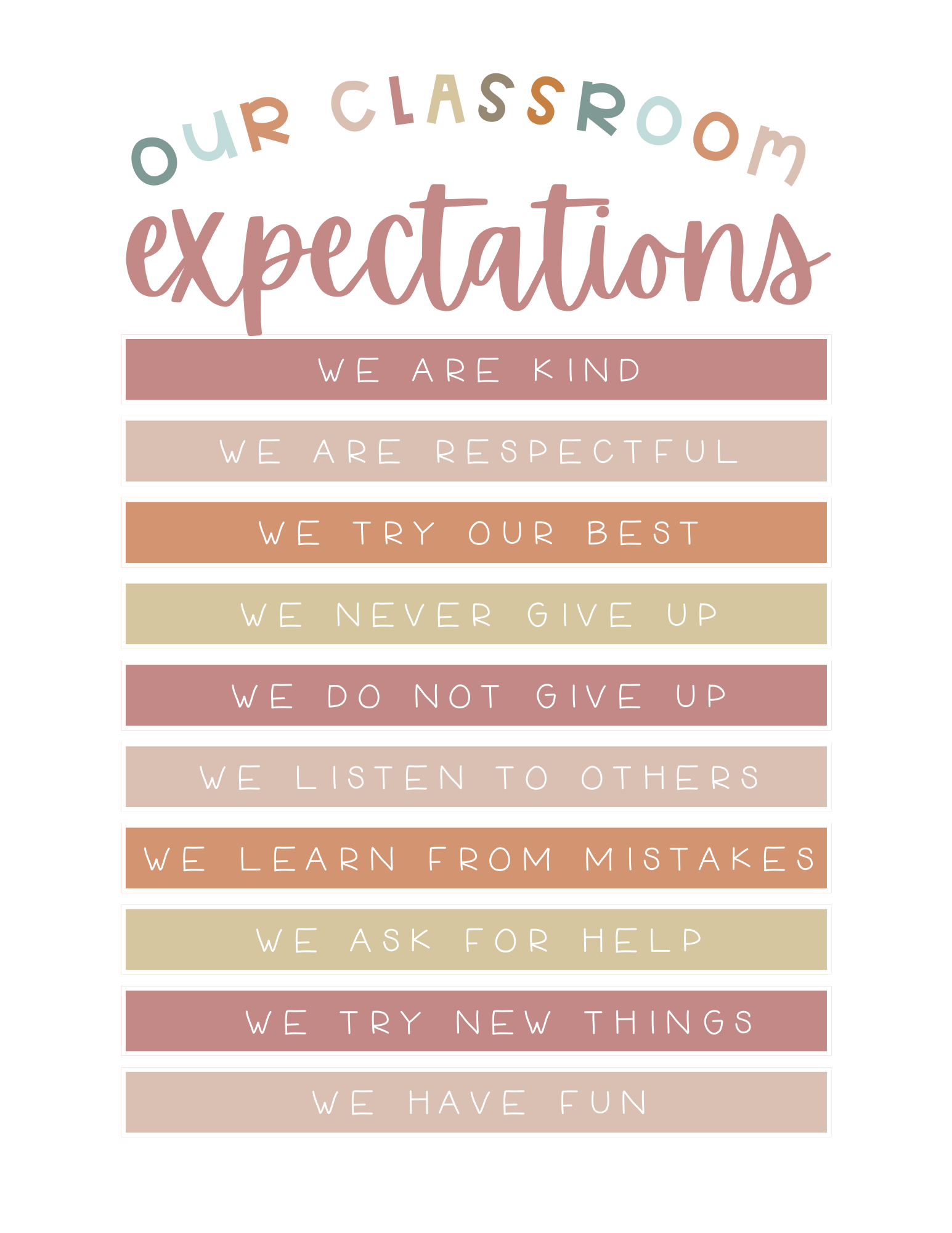 Our Classroom Expectations Mrs Sophia Ortega Meadows Arts And