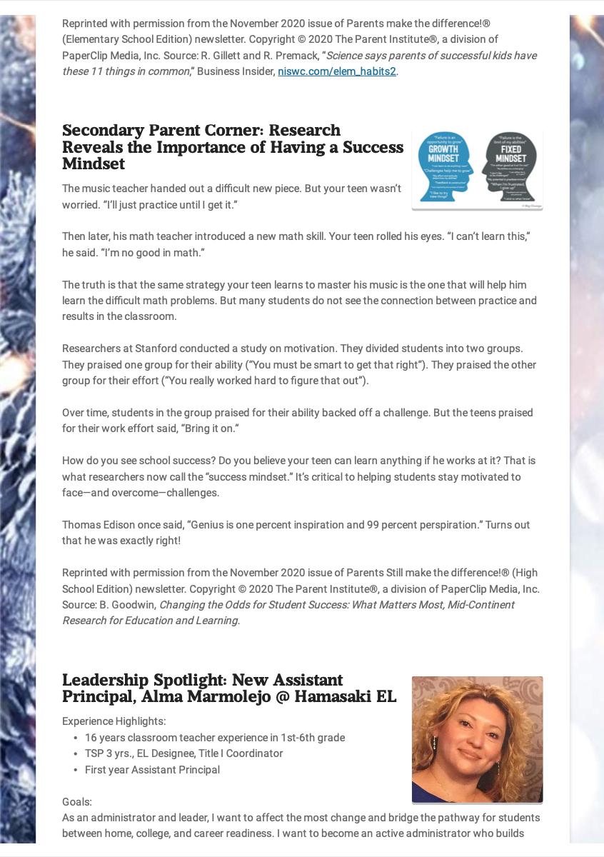 ELA COS – ELA COS Newsletter – James A. Garfield Senior High School