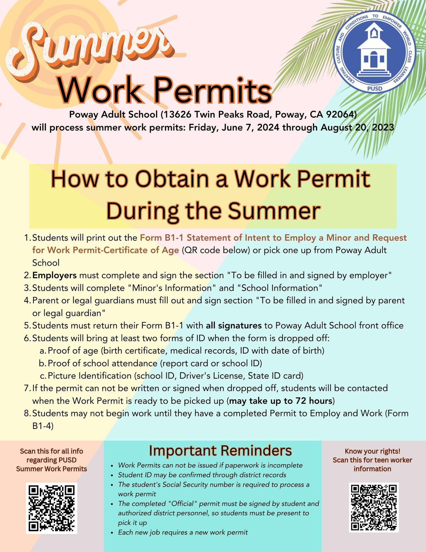 Work Permits, Career Technical, Adult, and Alternative Education (CTAAE)
