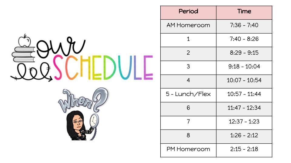 6th Grade Schedule – Mrs. Talley – Marlboro Memorial Middle School