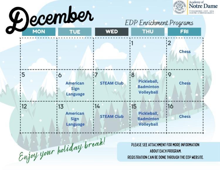 Extended Day Program – Extended Day Program – Academy of Notre Dame