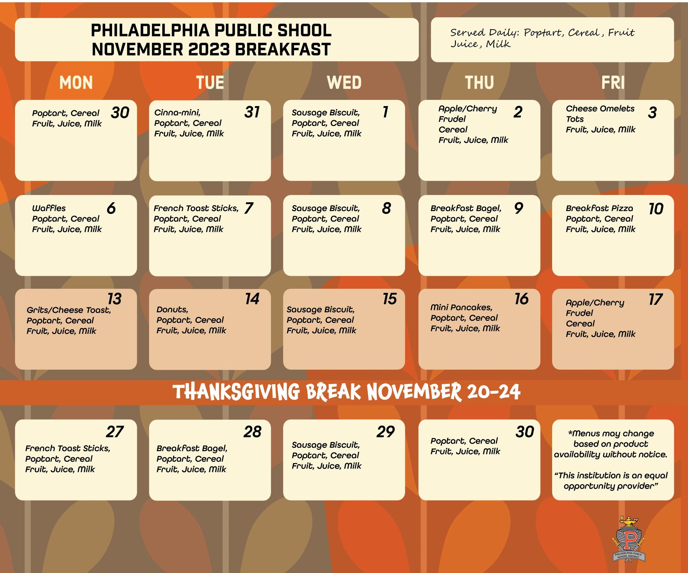 PPSD Menus – PPSD Menu – Philadelphia Public School District