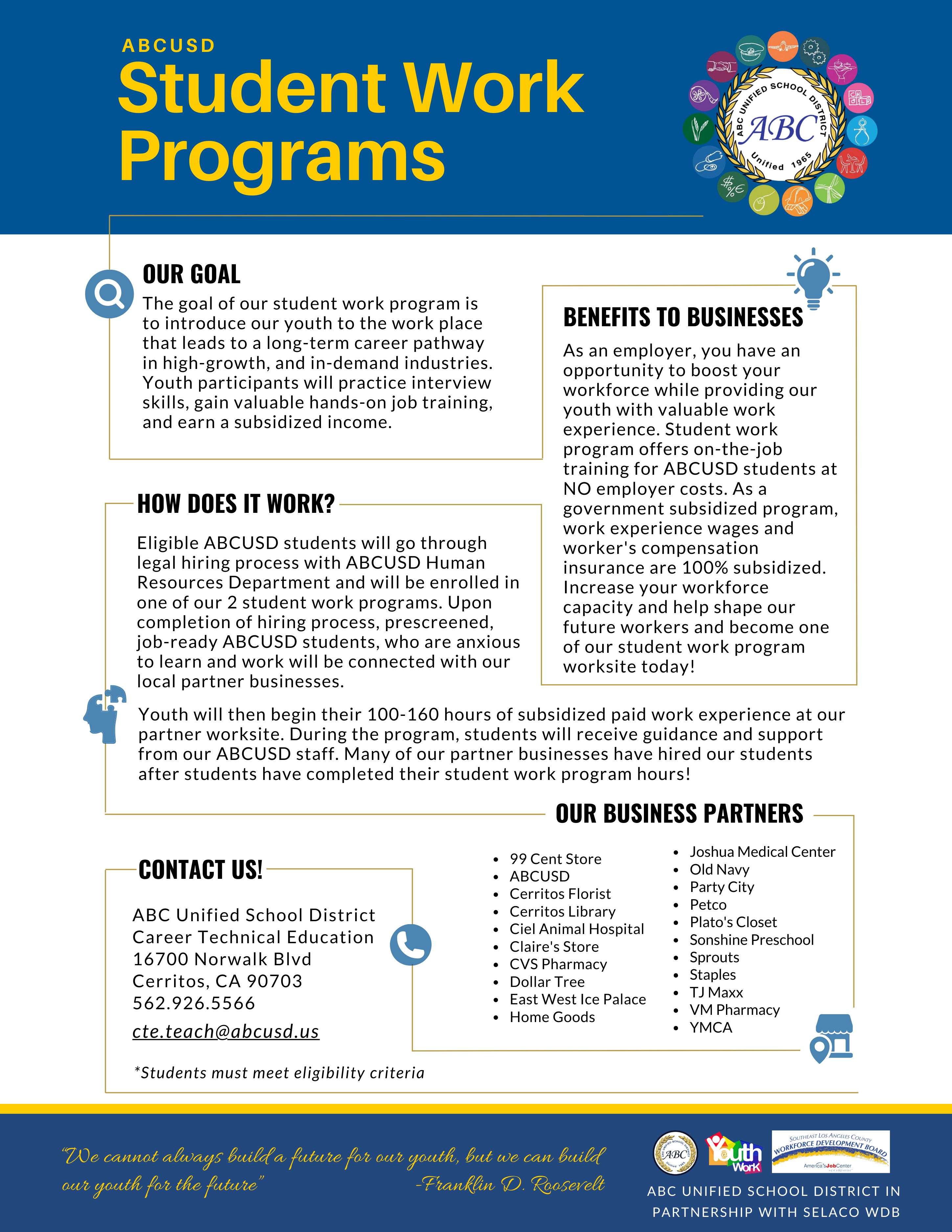 Work Experience Programs – Career Technical Education (CTE) & Community ...